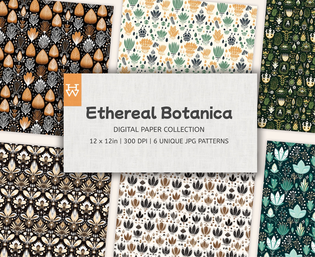 Ethereal Botanica: Floral and Nature Digital Patterns for Textiles and ...