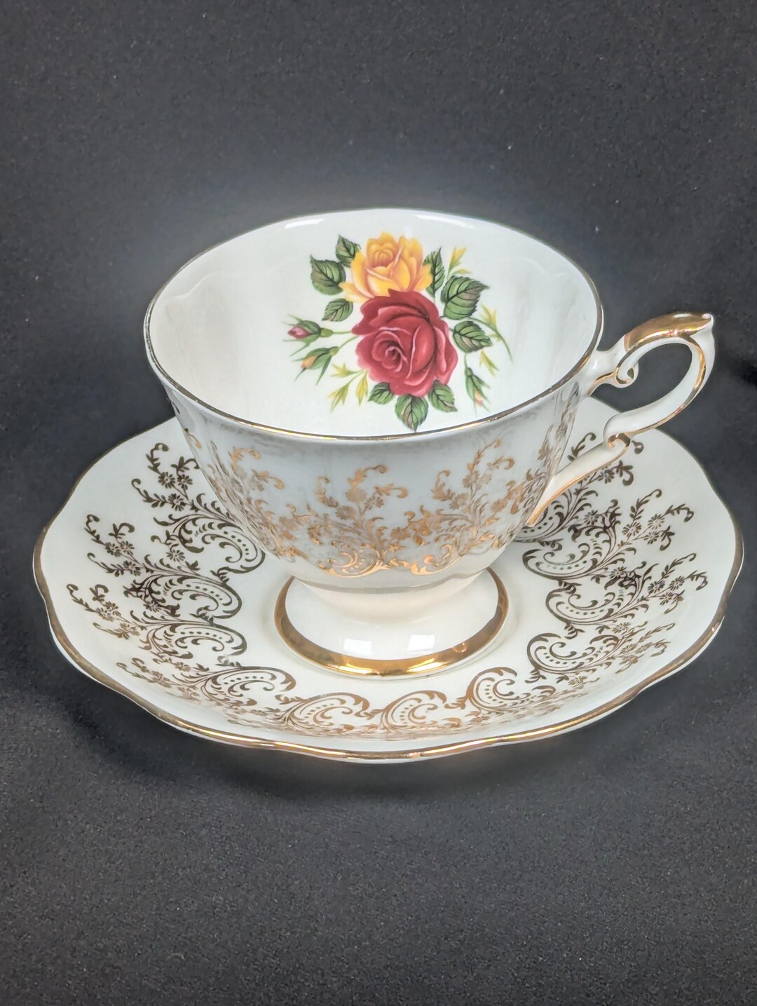 Vintage Royal Standard Footed Teacup and Saucer #2436, England, FREE ...