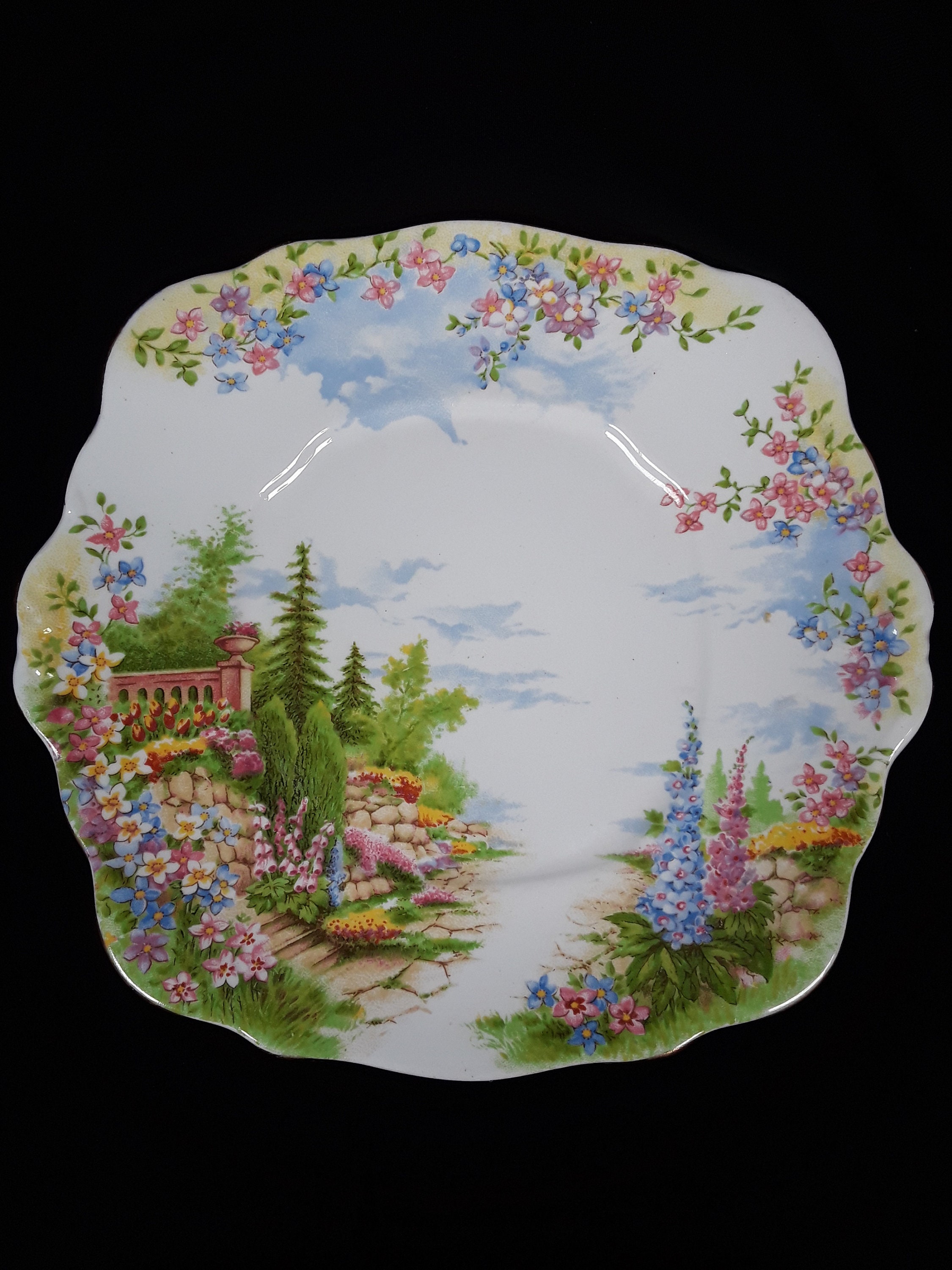Royal Albert Kentish Rockery Large Cake Cookie Plate FREE - Etsy