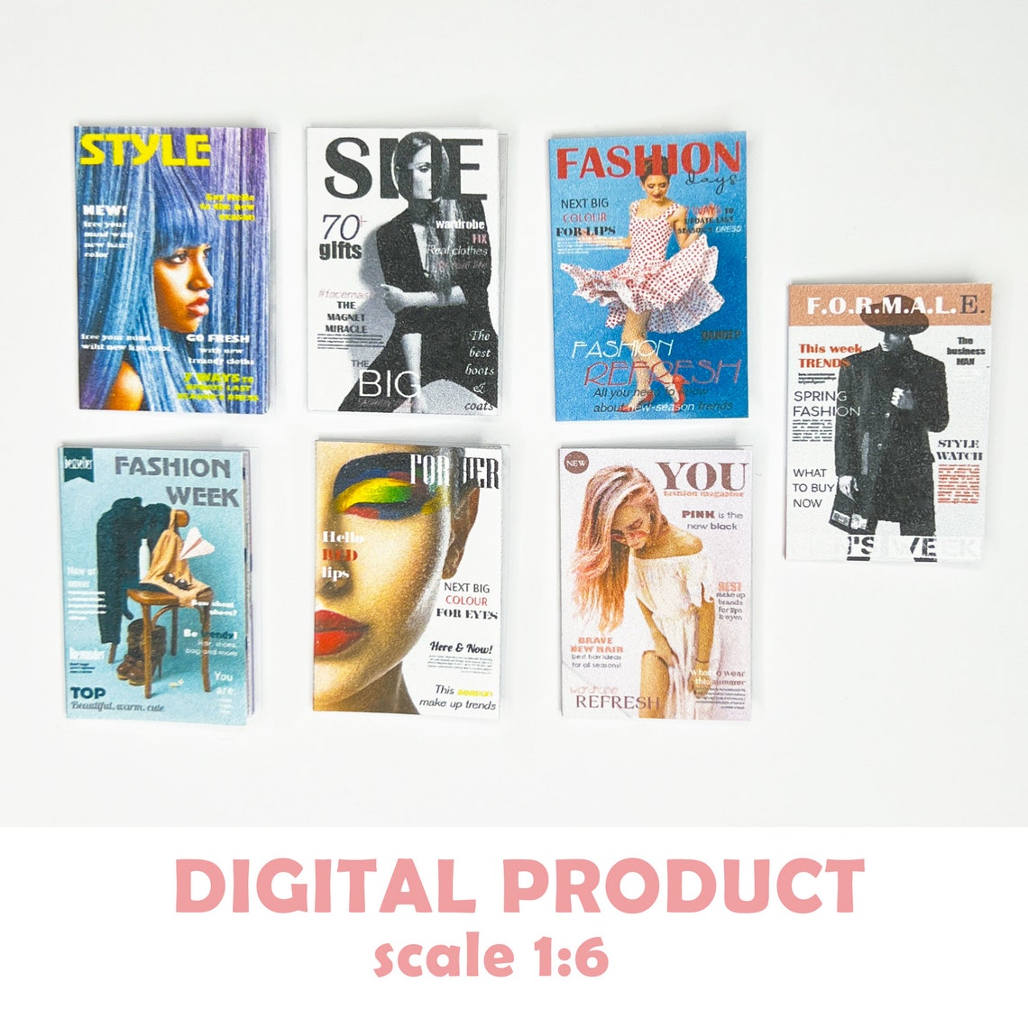 Printable Mini Fashion Magazines – 1:6 Scale DIY Dollhouse Digital ...
