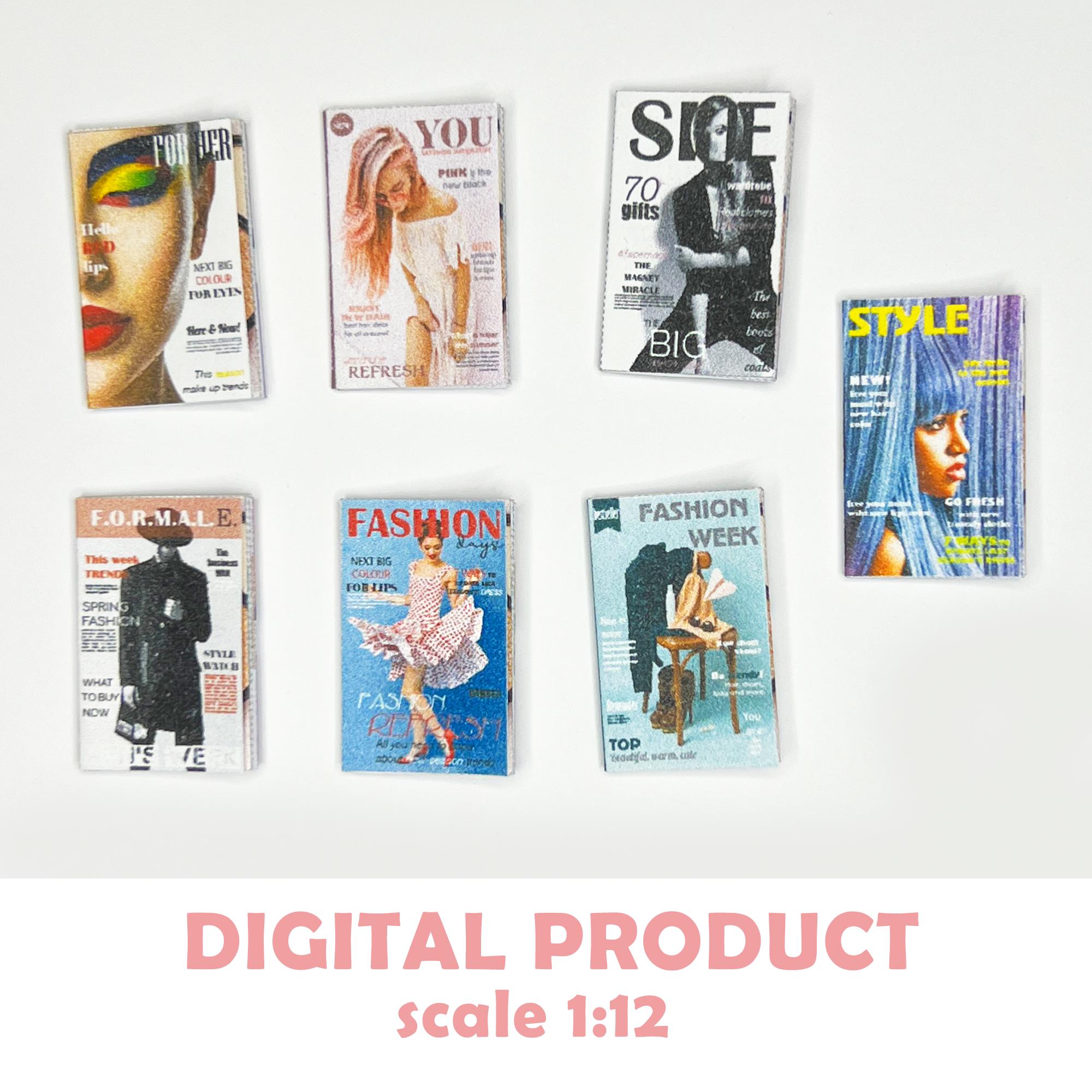 Printable Mini Fashion Magazines – 1:12 Scale DIY Dollhouse Books With ...