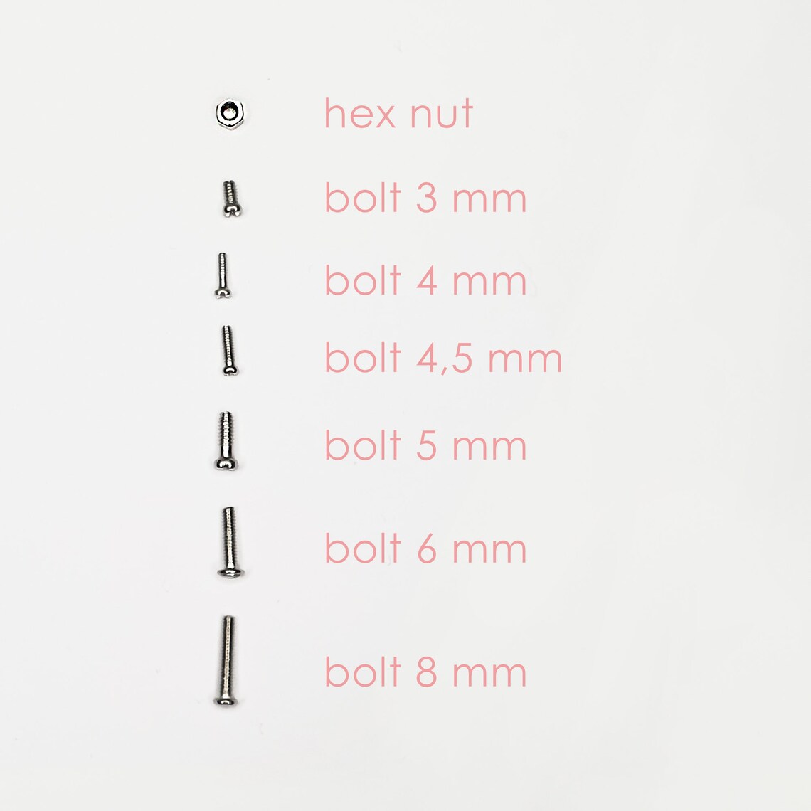 Dollhouse Bolts and Hex Nuts - Miniature Bolts and Hex Nuts - Dollhouse ...