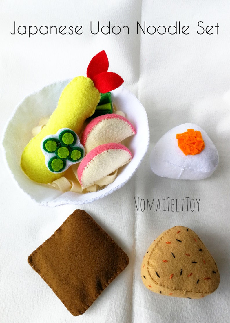 Felt Japanese Udon Noodle and Rice Ball Set | Felt Noodle for Pretend ...