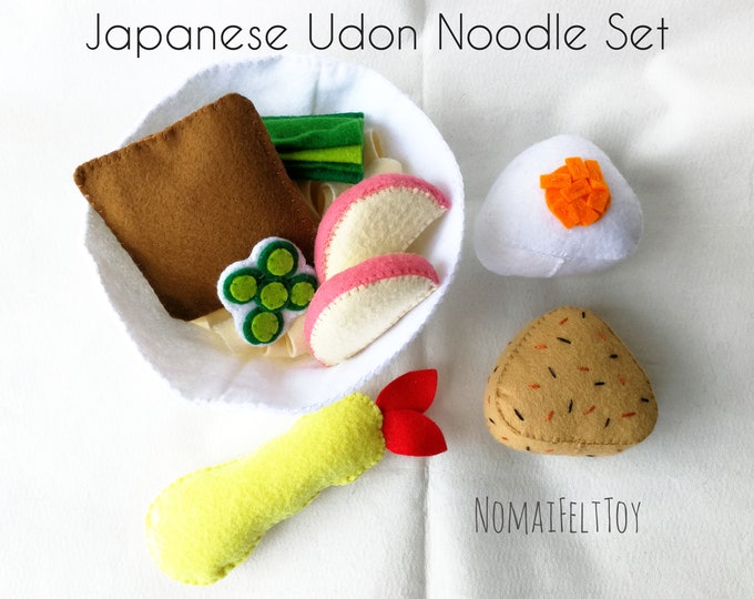 Felt Japanese Udon Noodle and Rice Ball Set | Felt Noodle for Pretend ...