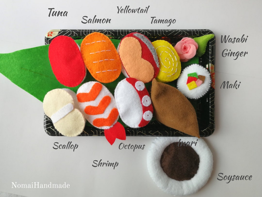 Felt Sushi Nigiri Set | 20pc Nigiri Sushi Set | Felt Sushi Set | Felt ...