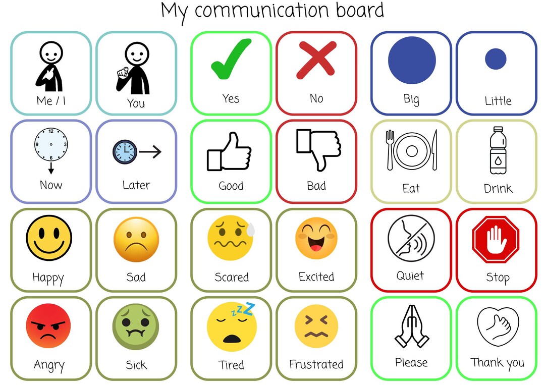 Communication Board for Non-verbal People | Printable Digital Download ...