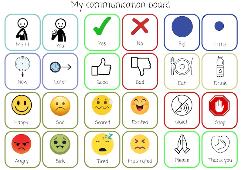 Communication Board for Non-verbal People | Printable Digital Download ...