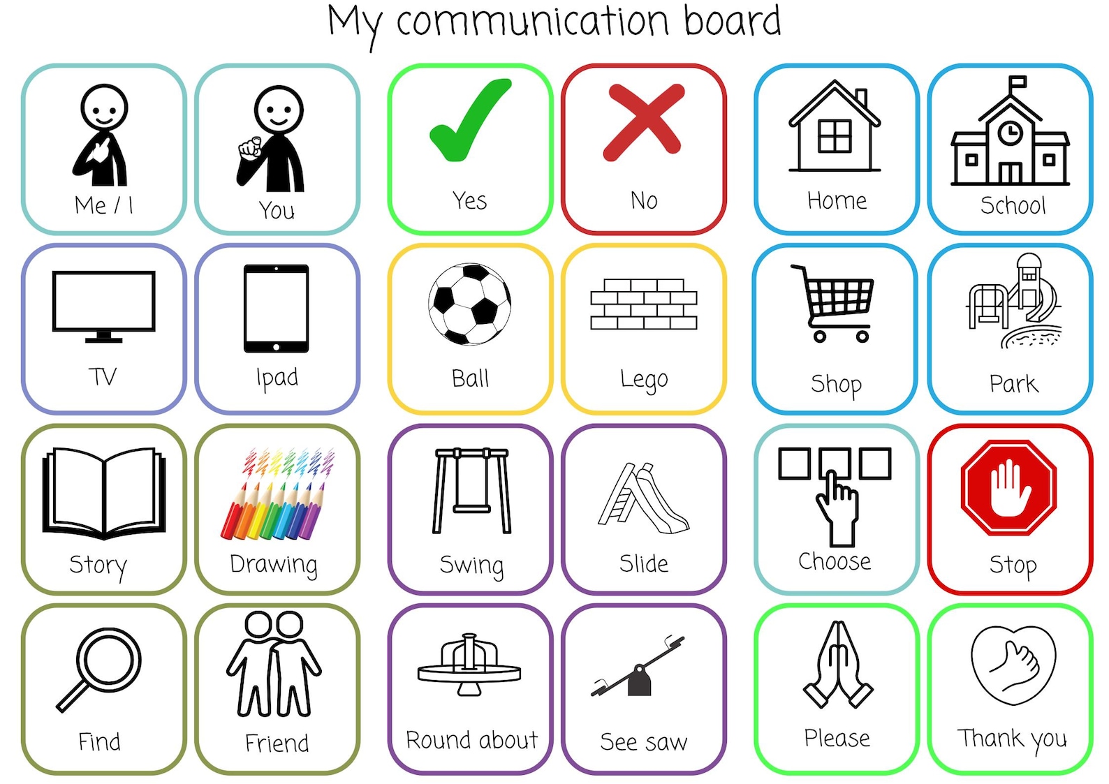 Communication Board for Non-verbal People | Printable Digital Download ...