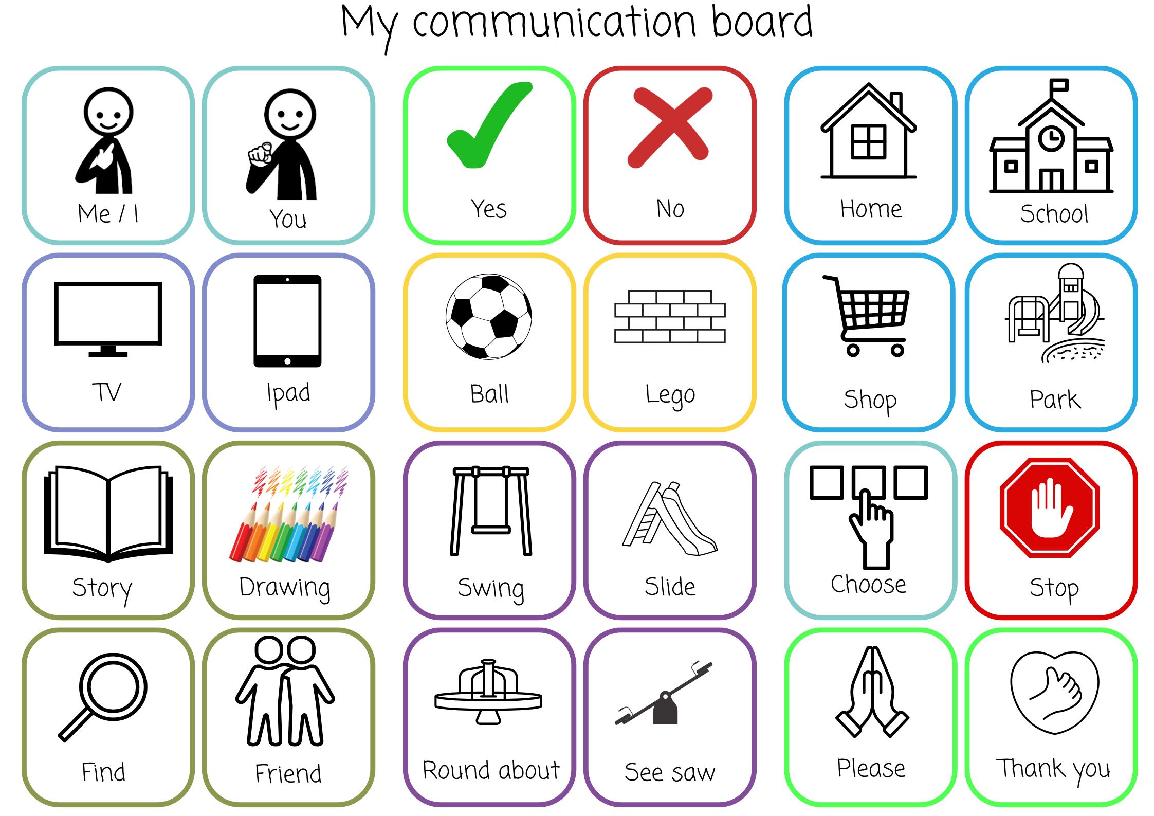 Communication Board for Non-verbal People | Printable Digital Download ...