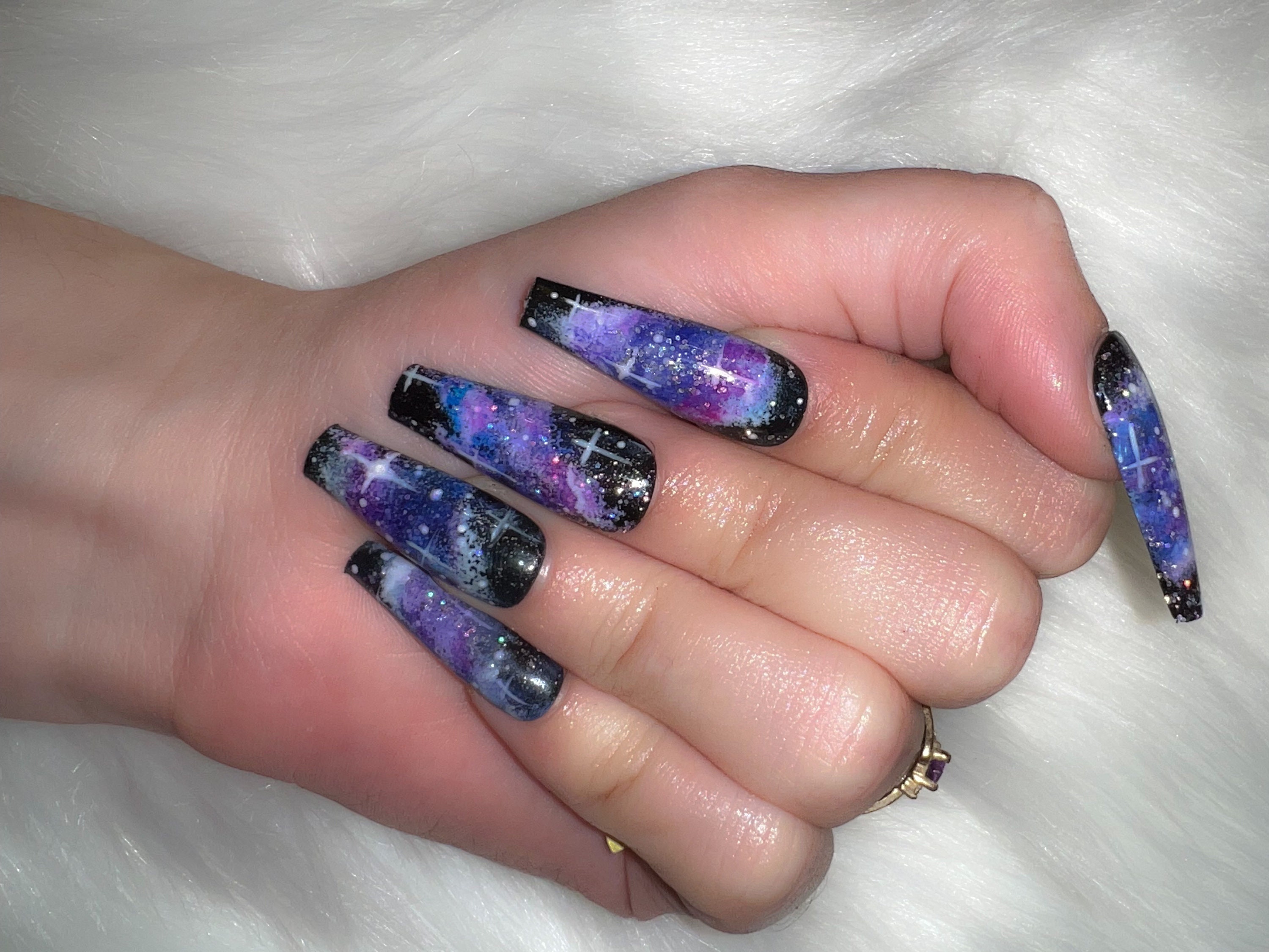 Galaxy Acrylic Nails