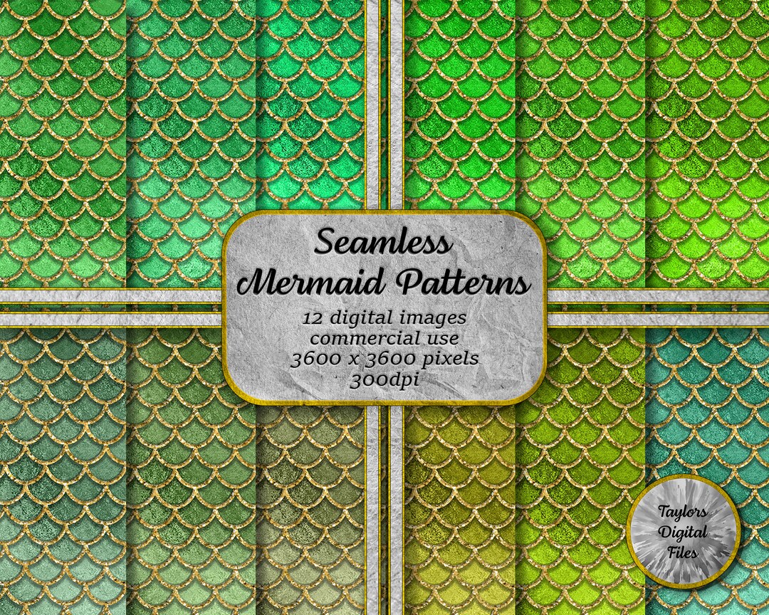 Glitter Mermaid Scale Digital Paper, Underwater Ocean Background ...