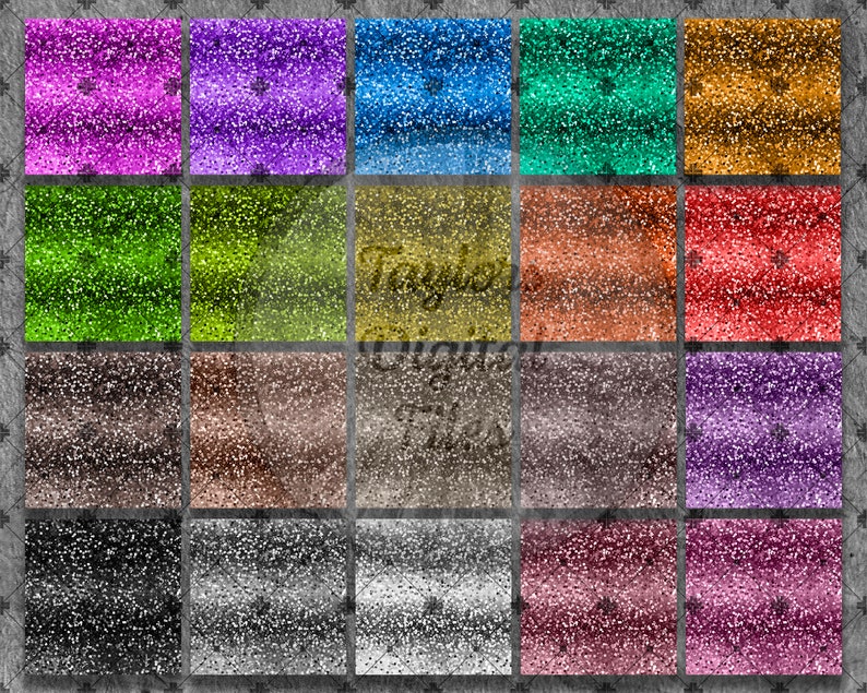 Vibrant Glitter Digital Paper Set - Downloadable PNG, Sublimation PNG ...