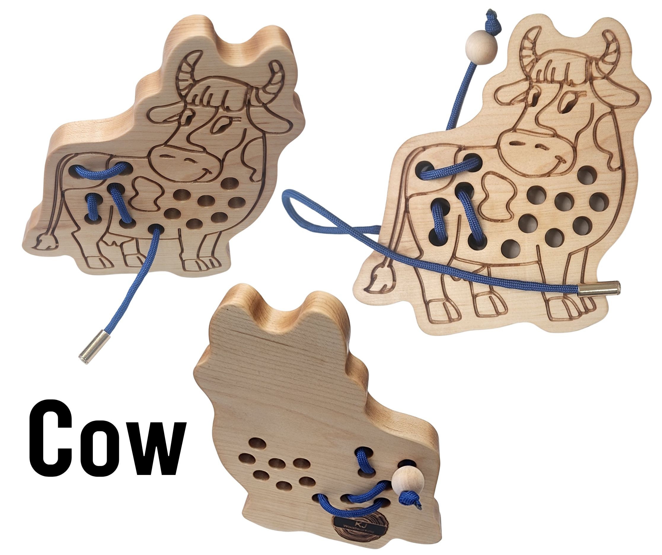 Farm Animal Lacing Toy Montessori Lacing Toy - Etsy