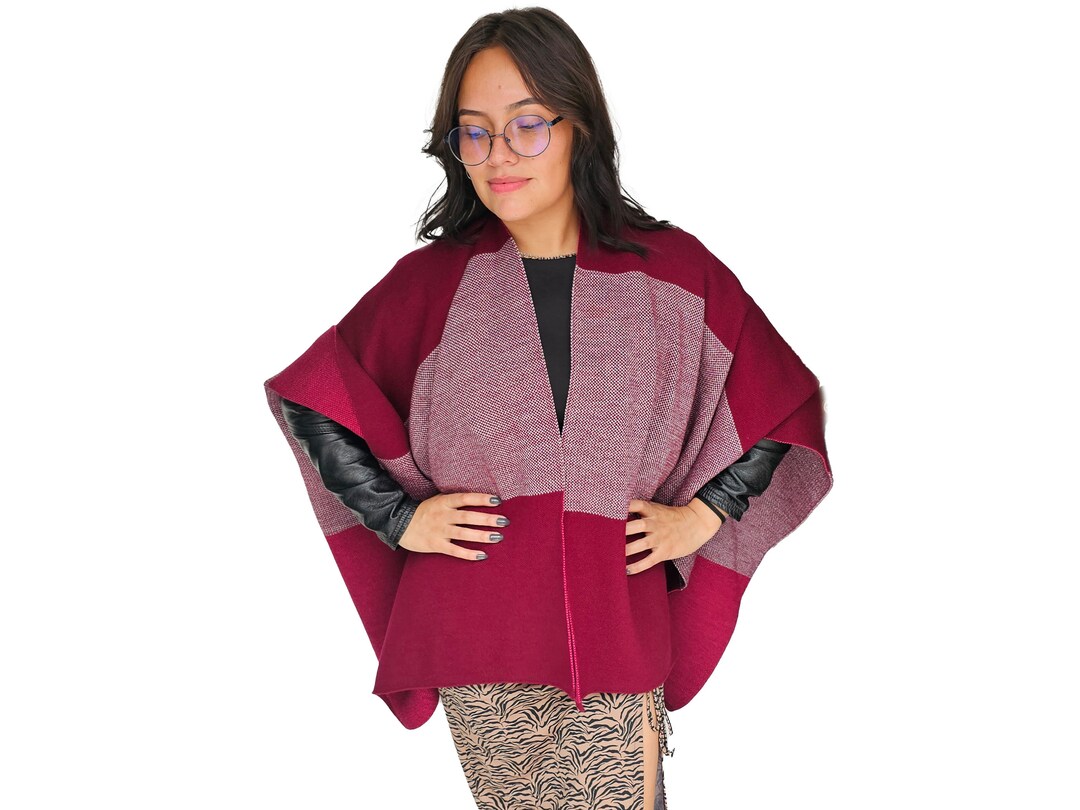 Cape, Poncho, Ruana, Wrap , Shawl Unique Designs Kinitted Supersoft One ...