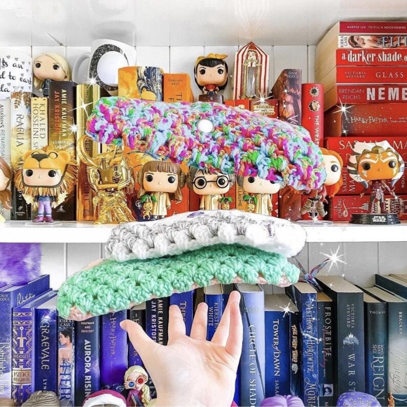 Green Boho Style Handmade Crochet Book Sleeve, Bookblanket,book Gift ...