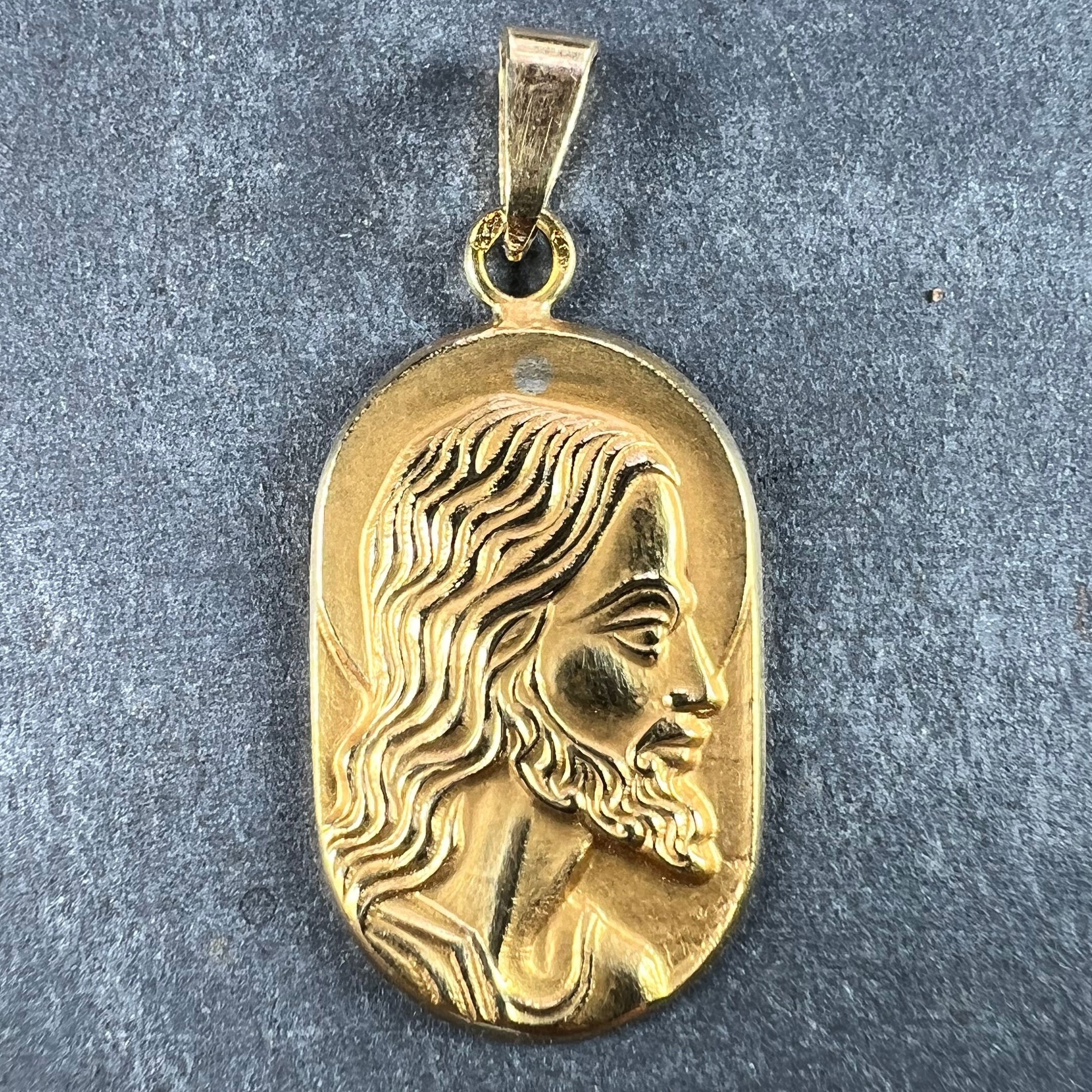 French Butsch 18K Yellow Gold Jesus Christ Medal Charm Pendant - Etsy