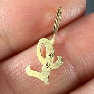 Letter L 18K Yellow Gold Diamond Charm Pendant - Etsy