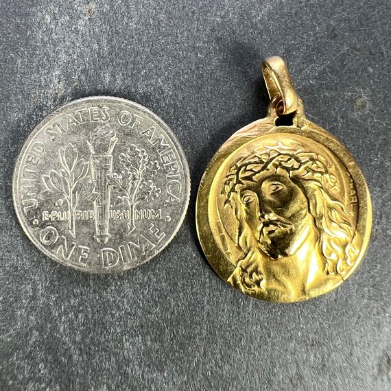 French Charl 18K Yellow Gold Jesus Christ Crown of Th… - Gem