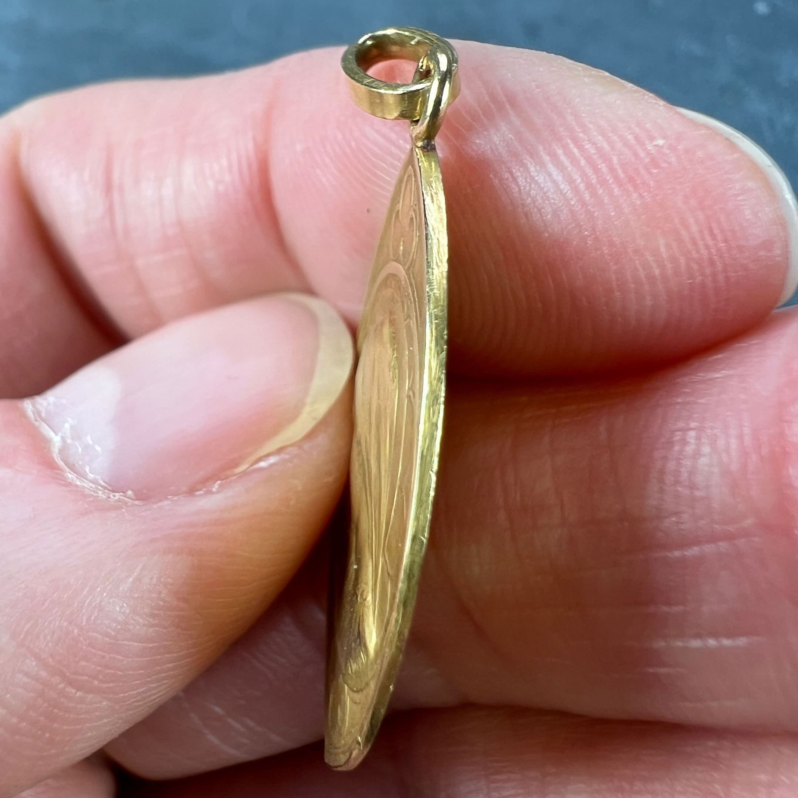 French Dropsy Virgin Mary 18K Yellow Gold Charm Pendant - Etsy