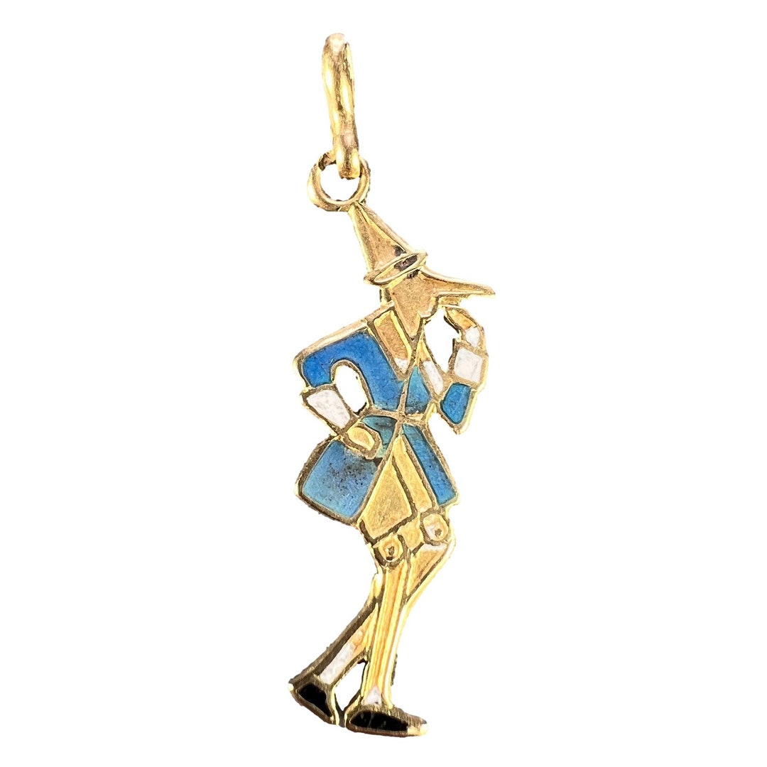 French Pinocchio 9 Karat Yellow Gold Enamel Charm Pendant - Etsy