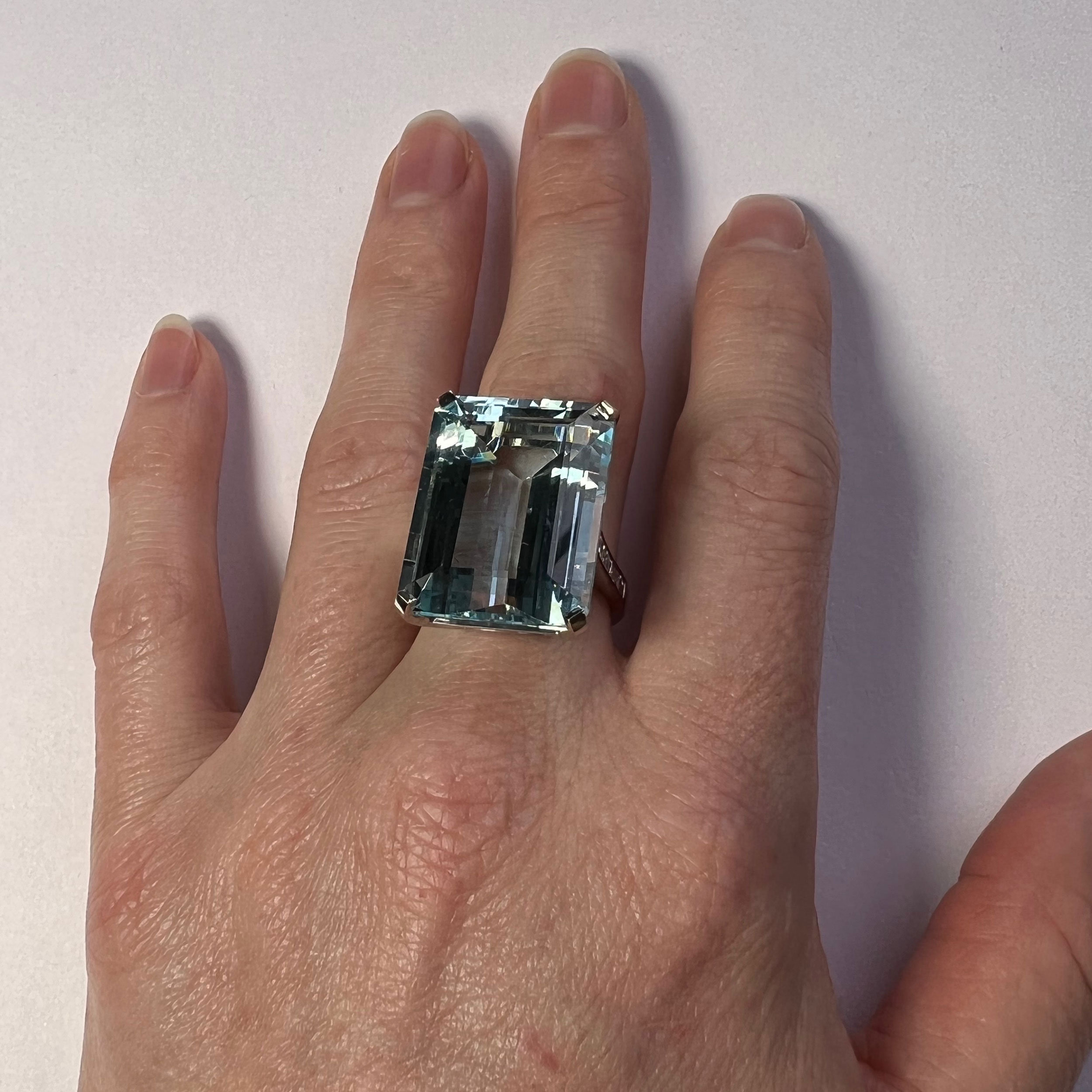 32.70 Karat Aquamarin und Diamant Cocktail Ring Etsy