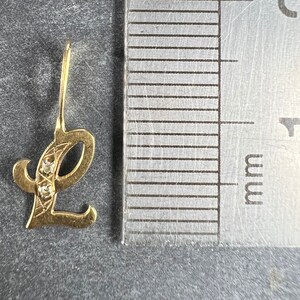 Letter L 18K Yellow Gold Diamond Charm Pendant - Etsy