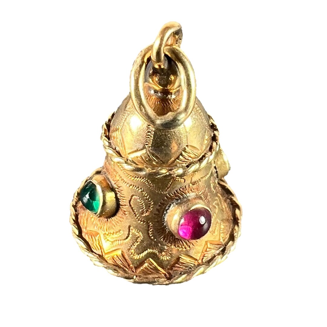 Vintage 18 Karat Yellow Gold Bell Charm Pendant - Etsy
