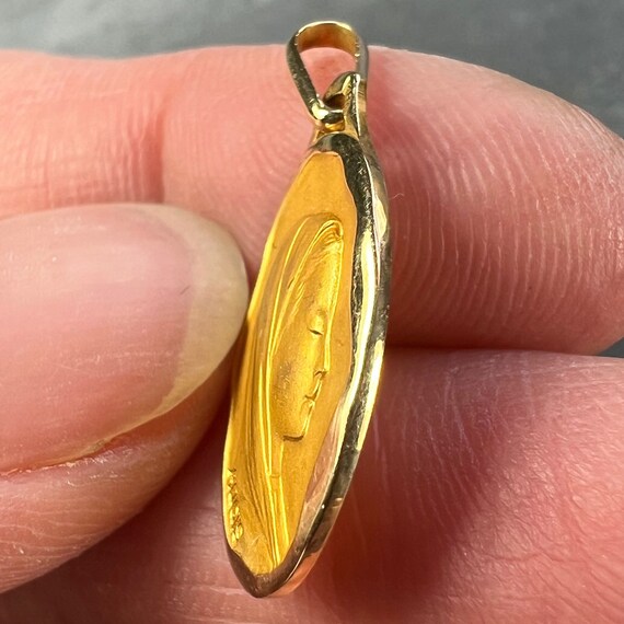 French Augis Virgin Mary 18K Yellow Gold Religious Me… - Gem