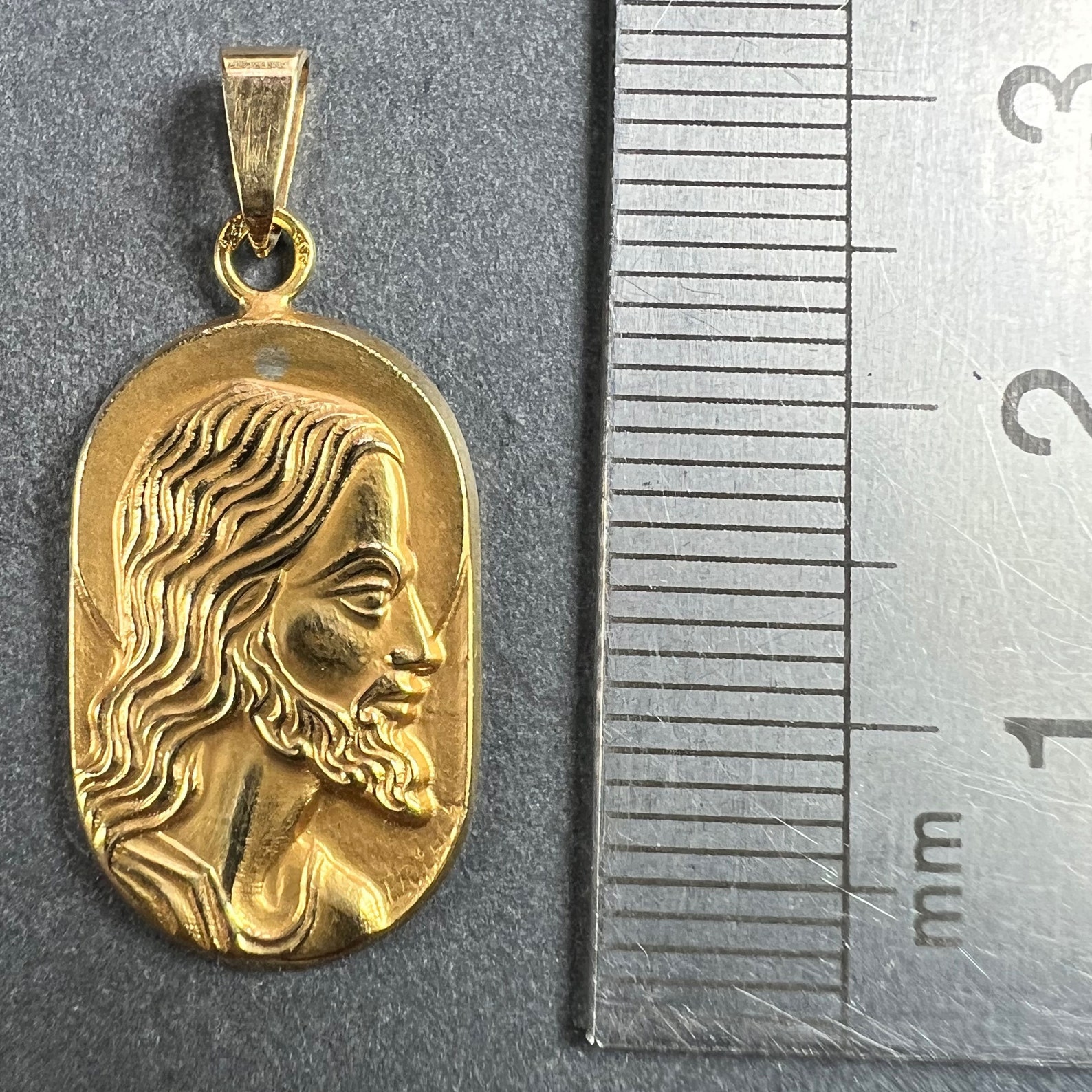 French Butsch 18K Yellow Gold Jesus Christ Medal Charm Pendant - Etsy