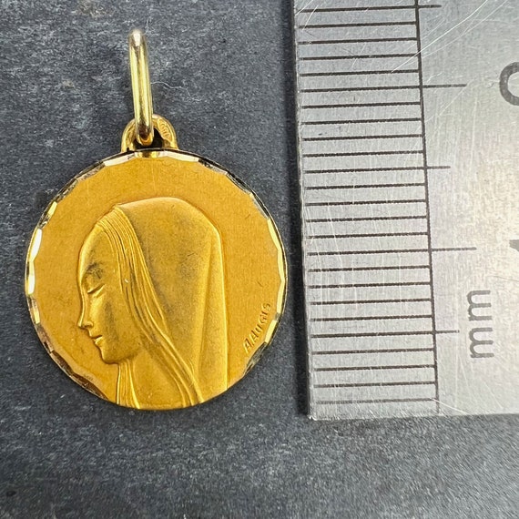 French Augis Virgin Mary 18K Yellow Gold Religious Me… - Gem