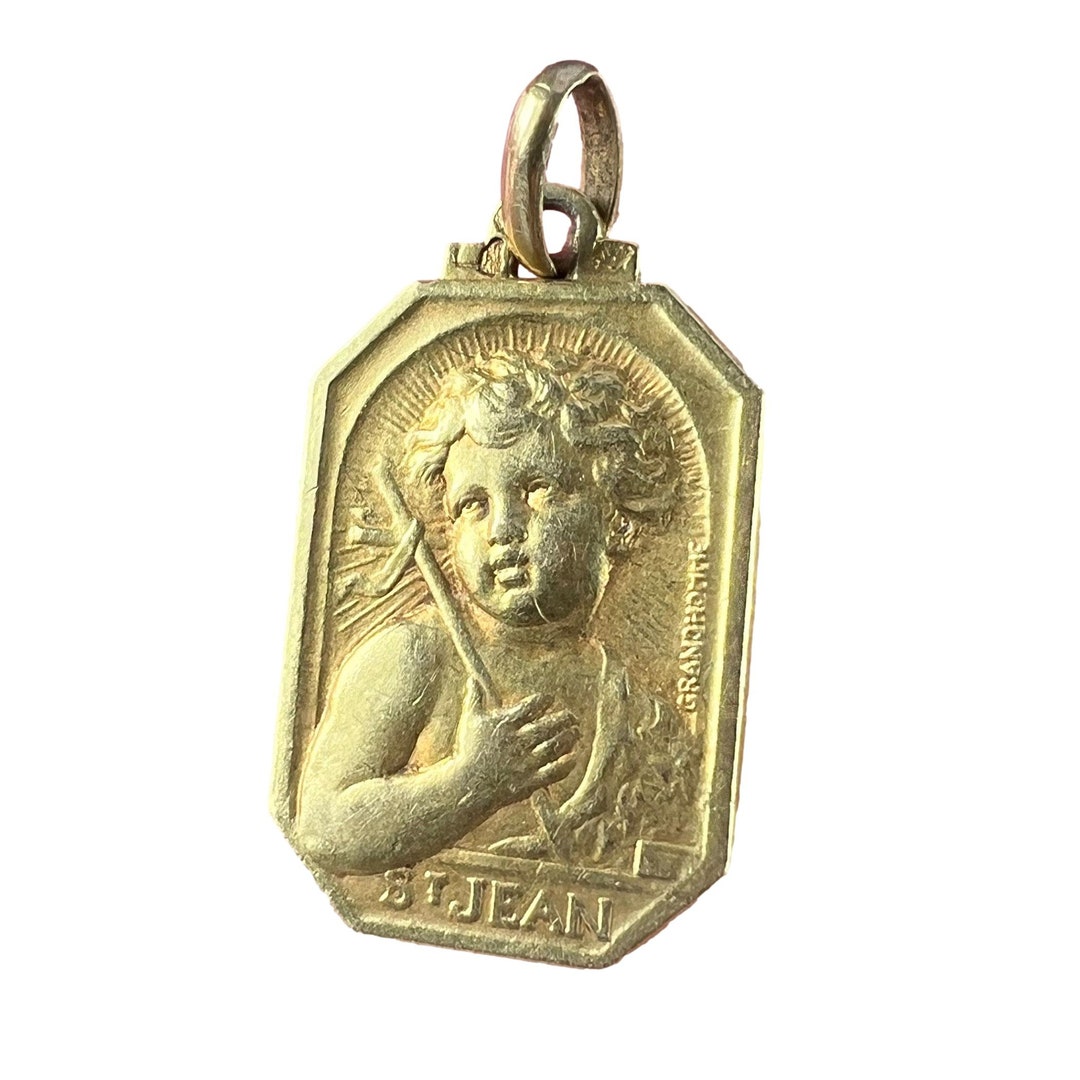 French Saint John the Baptist Jean 18K Yellow Gold Charm Pendant - Etsy