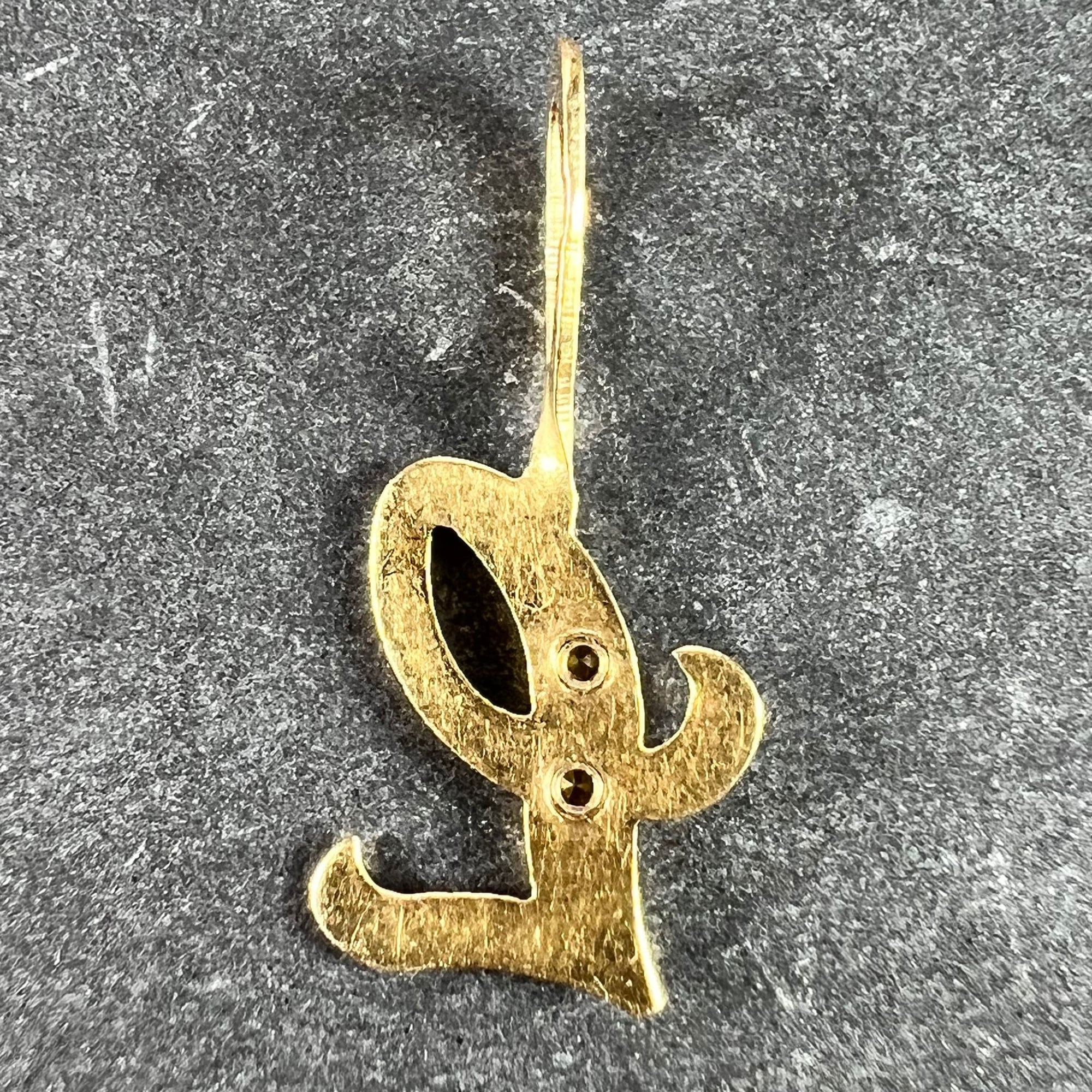 Letter L 18K Yellow Gold Diamond Charm Pendant - Etsy