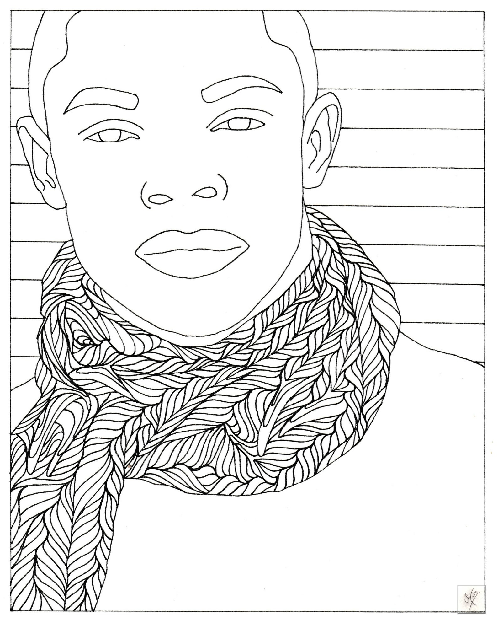 Digital Downloadable Coloring Page Printable "scarf" 8x10 000021 - Etsy