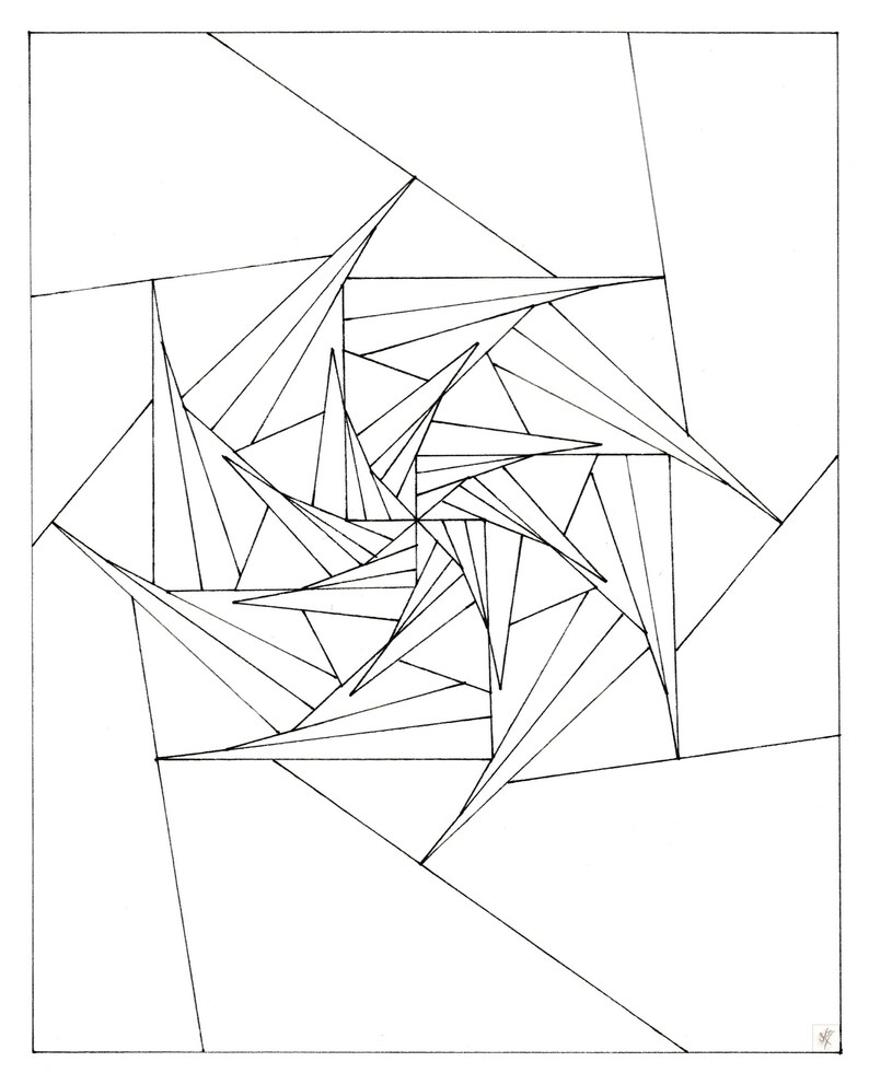 Digital Printable Coloring Page "geo" 8x10 Downloadable 000029 - Etsy