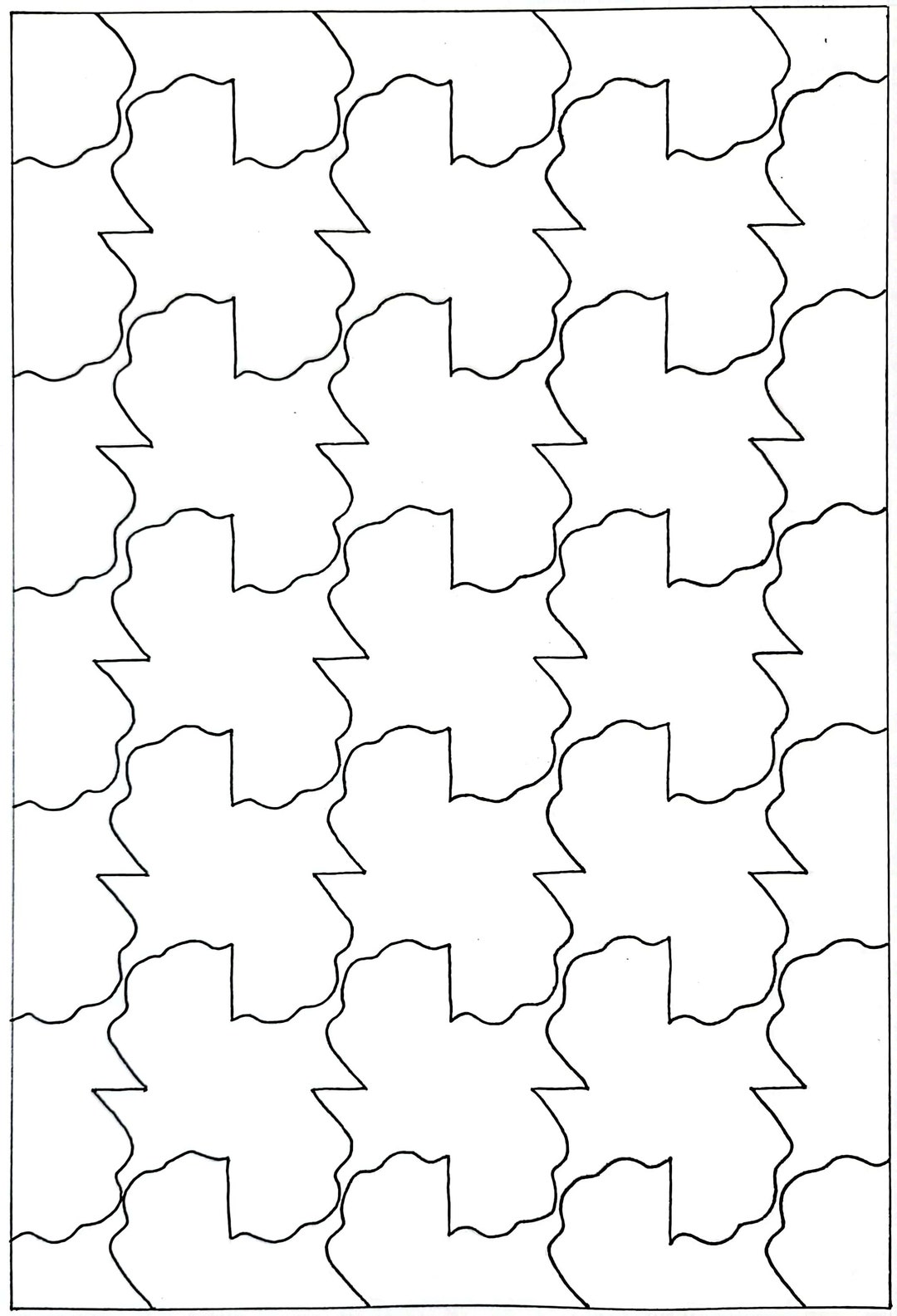 Digital Printable Coloring Page 2024067 Tessellation 1 - Etsy