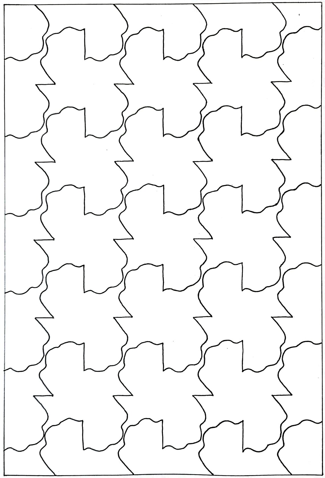 Digital Printable Coloring Page 2024067 Tessellation 1 - Etsy