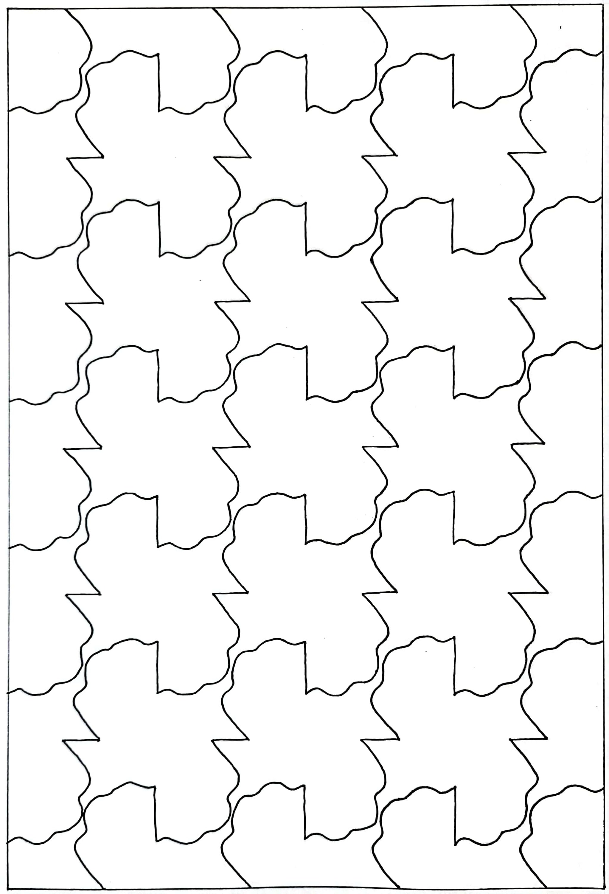 Digital Printable Coloring Page 2024067 Tessellation 1 - Etsy