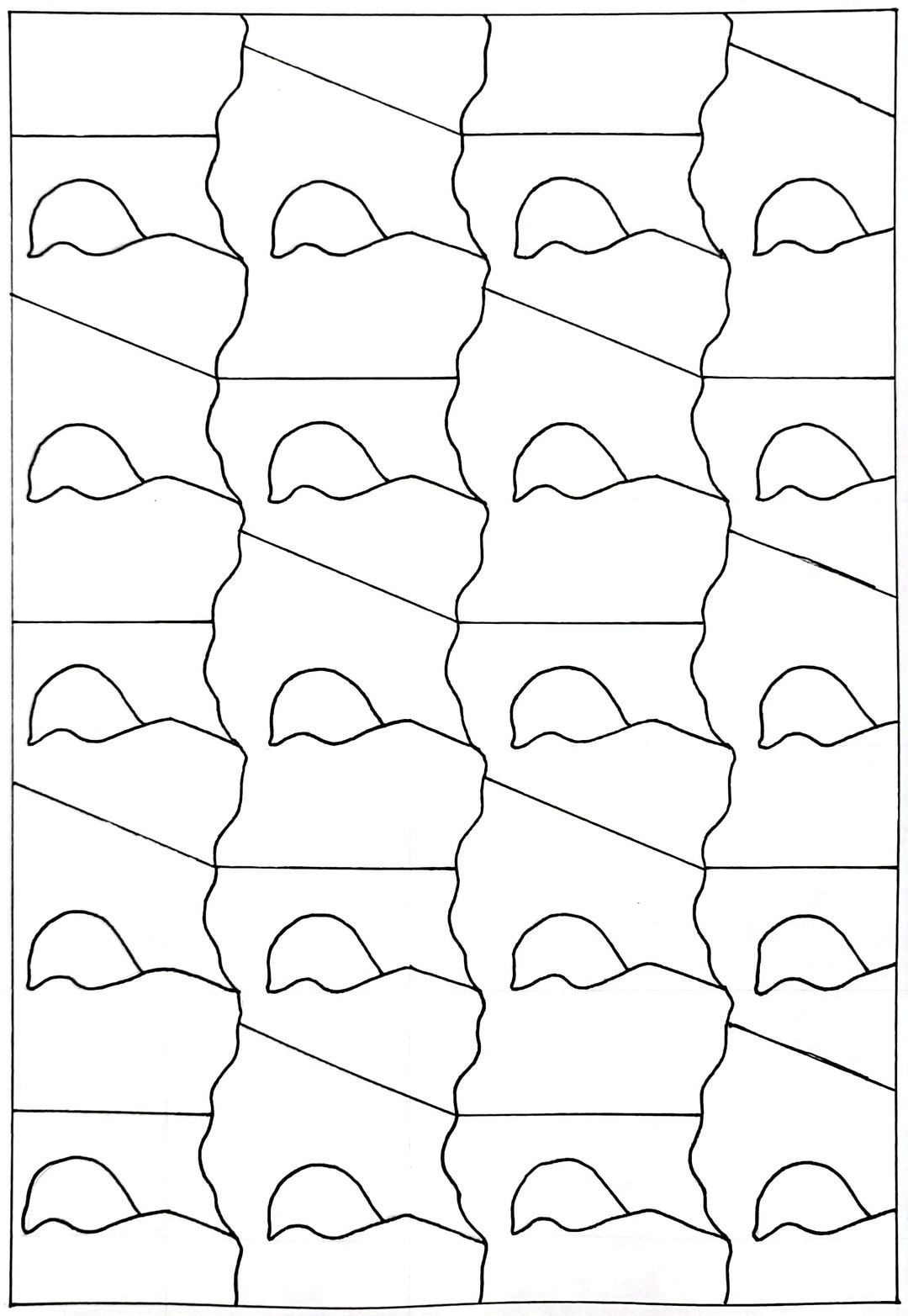 Digital Printable Coloring Page 2024068 Tessellation 2 - Etsy