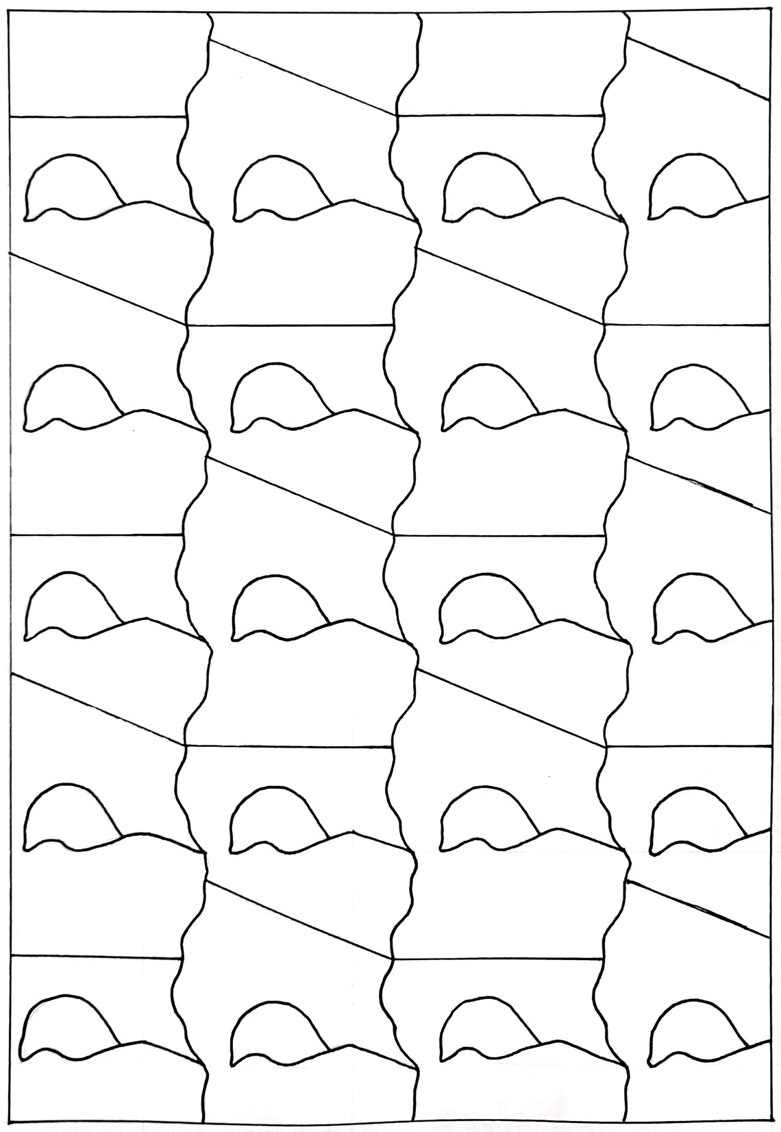 Digital Printable Coloring Page 2024068 Tessellation 2 - Etsy