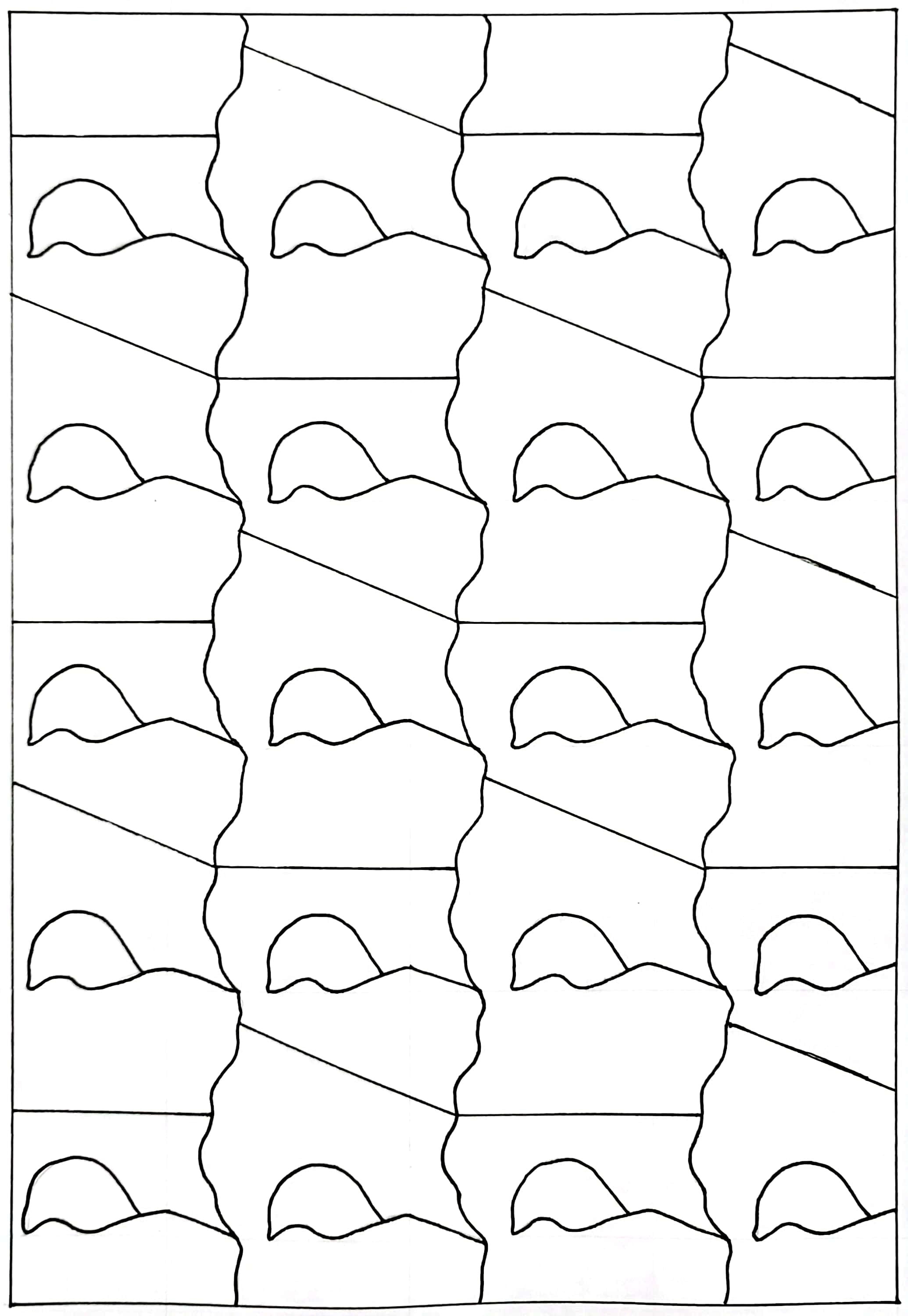Digital Printable Coloring Page 2024068 Tessellation 2 - Etsy