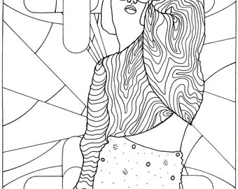 Digital Printable Coloring Page "fold" 8x10 Downloadable 000026 - Etsy