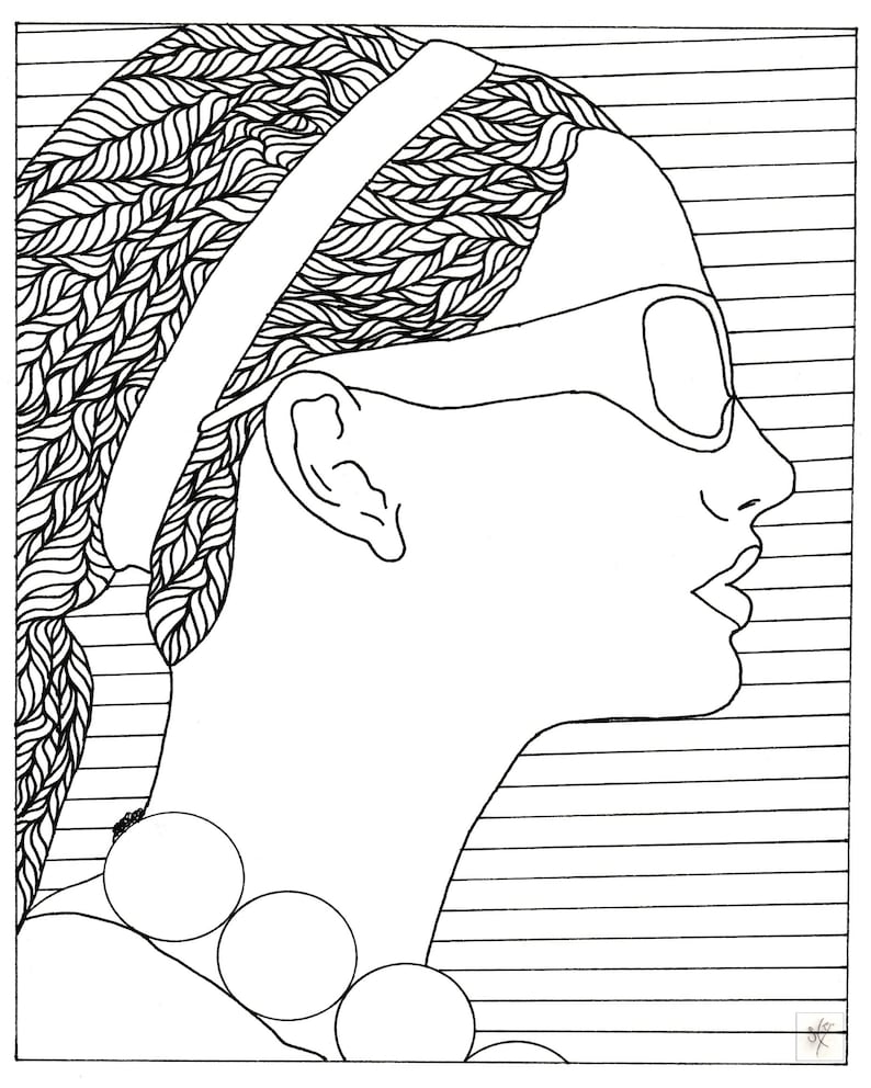 Digital Printable Coloring Page 8x10 Profile 000023 - Etsy