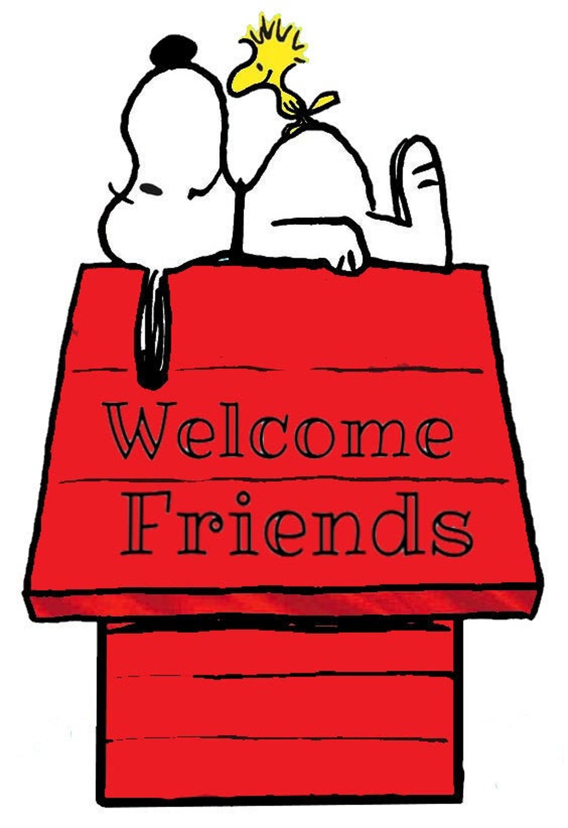 Peanuts Snoopy Woodstock Welcome Friends Welcome Sign | Etsy