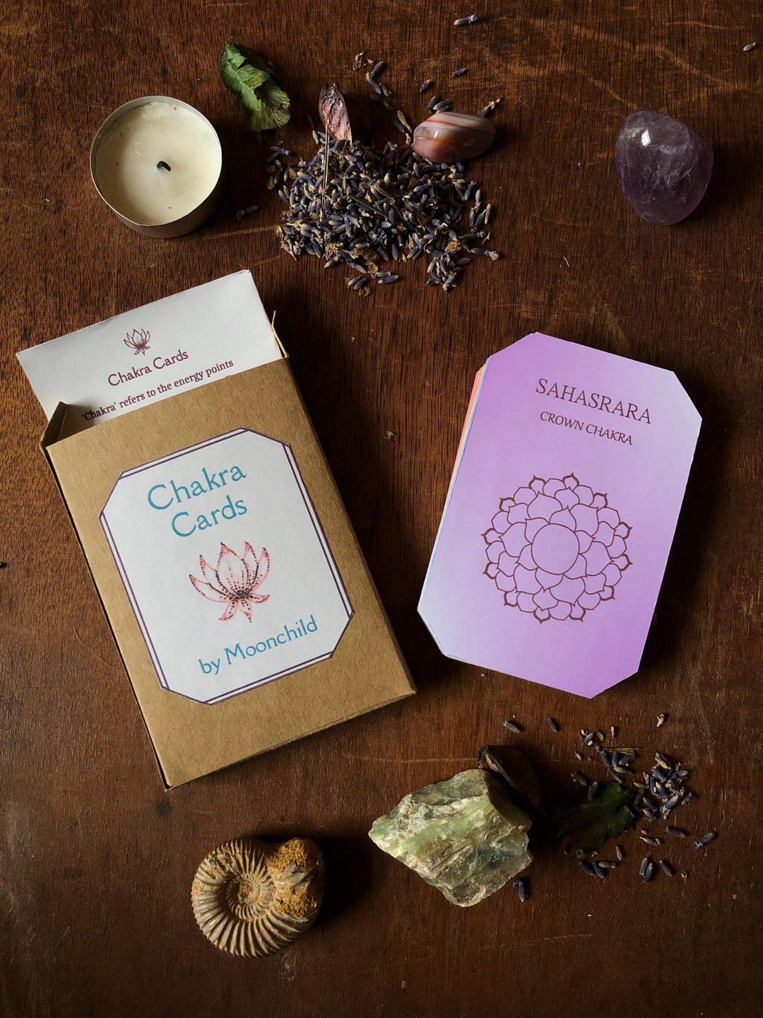 Handmade 7 Chakra Cards Deck Set by Moonchild handcrafted,unique ...