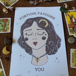 Fortune Teller Girl A4 Matte Art Print by Moonchild Wall Hanging, Wall ...