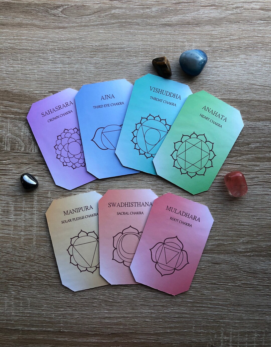 Handmade 7 Chakra Card Deck Set by Moonchild Handcrafted, Unique - Etsy