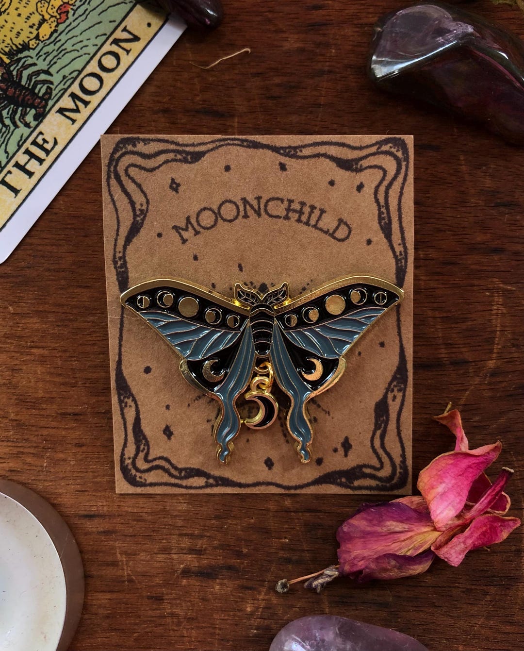 Blue Lunar Moth Butterfly Enamel Pin Badge Butterfly Pin Badge, Moth ...