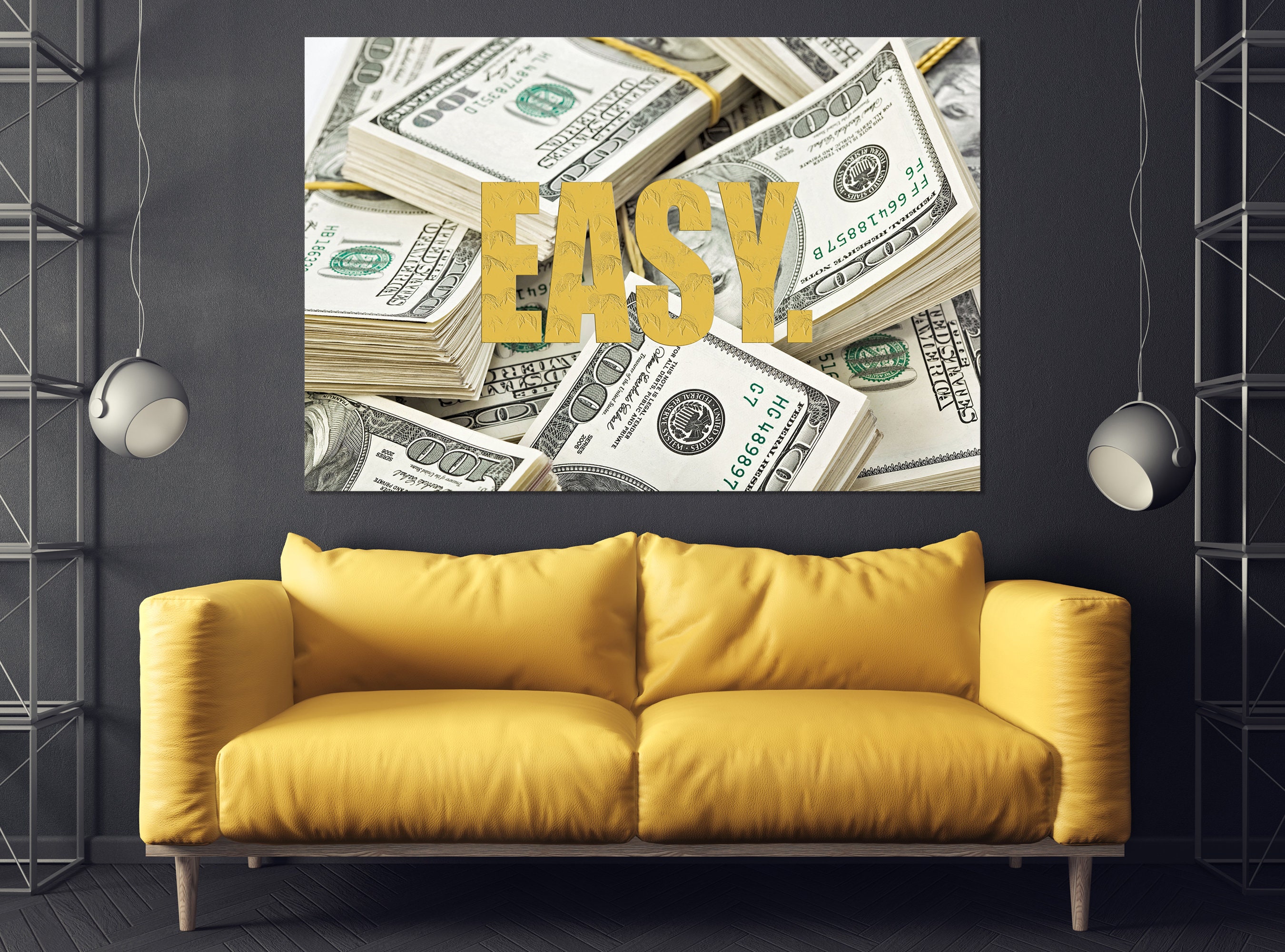 Motivational Wall Decor Money Decor Dollars on Canvas - Etsy