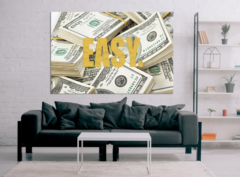 Motivational Wall Decor Money Decor Dollars on Canvas - Etsy