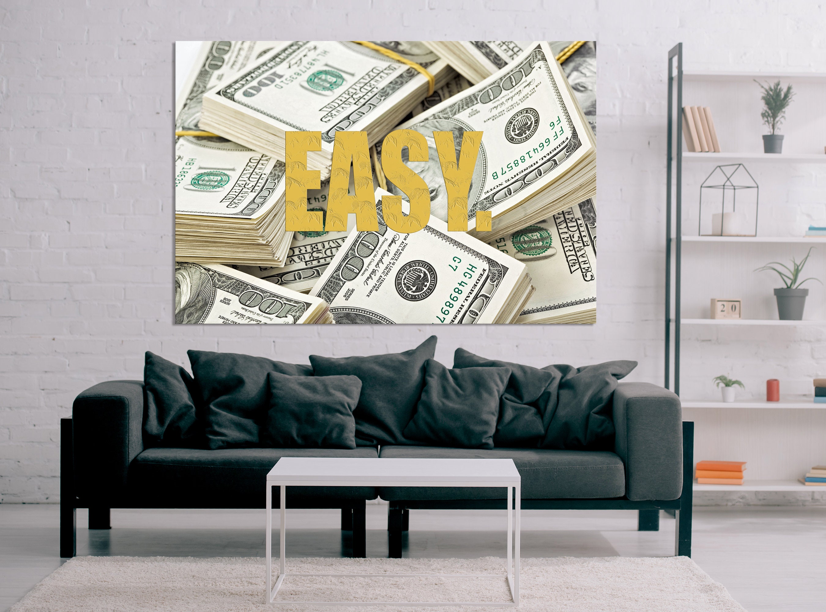 Motivational Wall Decor Money Decor Dollars on Canvas - Etsy